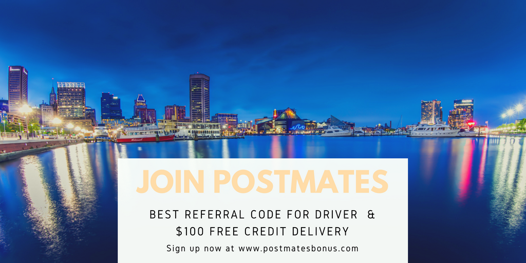 Postmates Best Sign-up Bonus Baltimore 2020 Up to $500